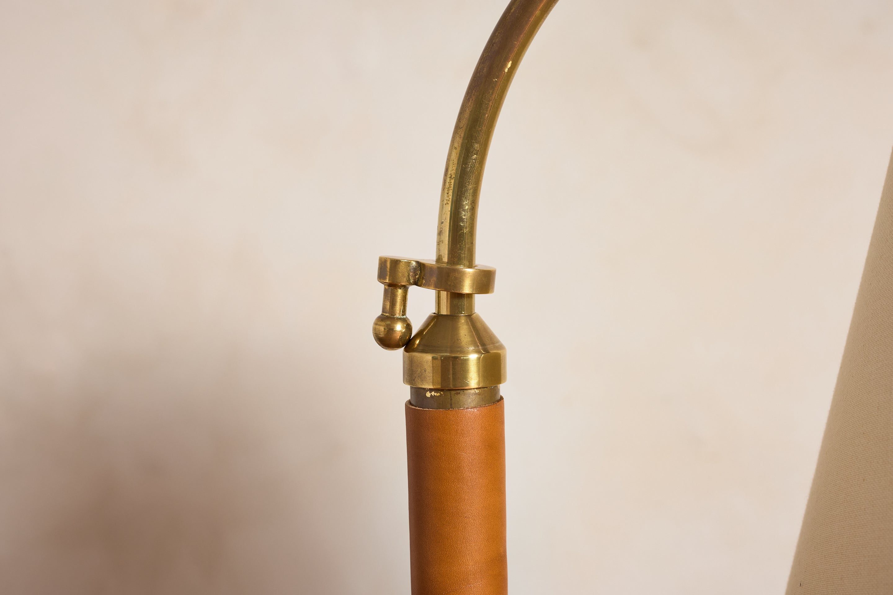 Jacques Adnet Style Floor Lamp - Camel - Orange Furniture Los Angeles